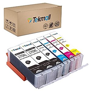 Tekmall Compatible Ink Cartridges Replacement for PGI-270XL CLI-271XL Work with PIXMA TS5020, TS6020, MG6821,MG5720, MG5721,MG5722,MG6820,MG6822 Printers--6 Packs(No Grey)