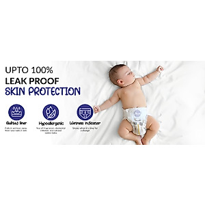 Sleepy 3X Jumbo Natural Baby Diapers, Made from Organic Cotton and Bamboo Extract, Ultimate Comfort and Dryness, 60 Count – Size 6 XL, Child Weight 33-55 lbs