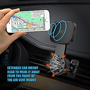 WixGear Universal Air Vent Twist Hole Magnetic Phone Holder for Car, for All Cell Phones with Fast Swift-Snap Technology, Will Not Block Air Vent Flow - for Vertical and Horizontal Vent