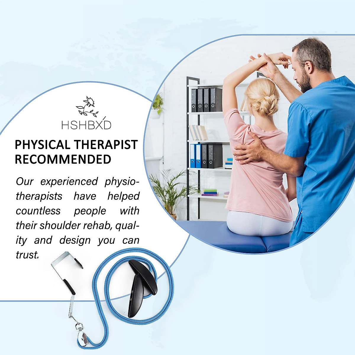 Shoulder Pulley Over The Door Physical Therapy System, Exercise Pulley for Physical Therapy, Alleviate Shoulder Pain and Facilitate Recovery from Surgery (Blue)