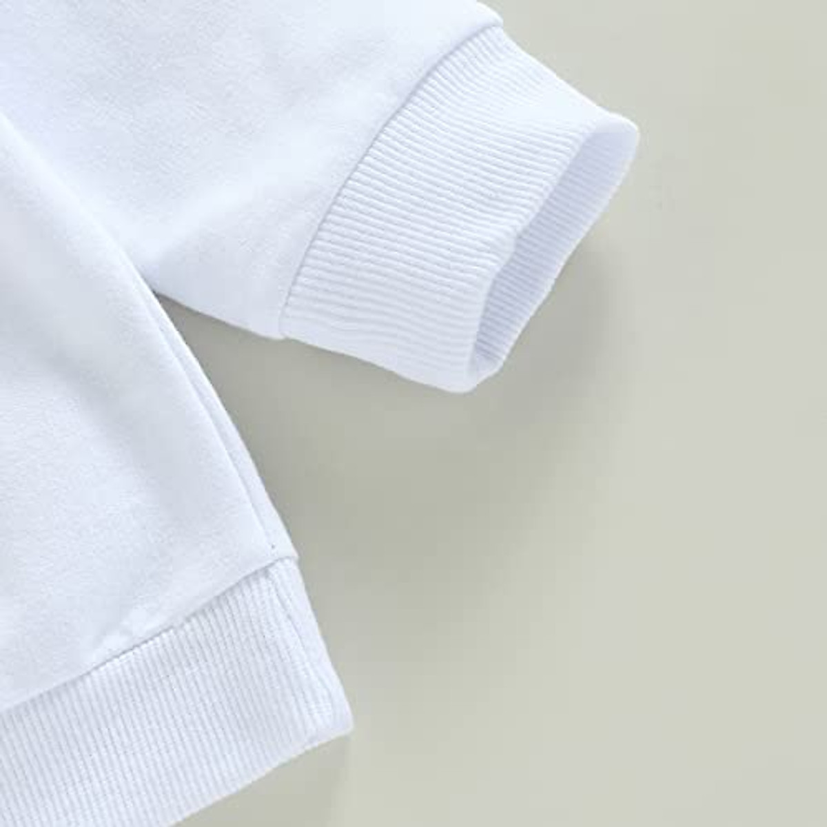 Baby Girl Boy Long Sleeve Sweatshirt Crewneck Oversize Pull On Top Fall Winter Spring Cute Baby Clothes (White,6-12 Months)