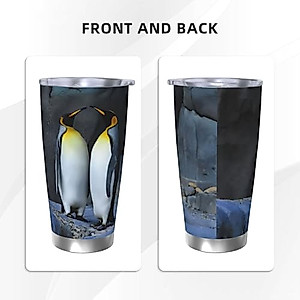 jshmgchw 3d Penguin 20oz Tumbler, Car Cup With Lid And Straw, Spill-Proof, Stainless Steel Double Wall Vacuum Insulated Reusable Coffee Travel Mug, For Cold Drinks, Hot Beverage