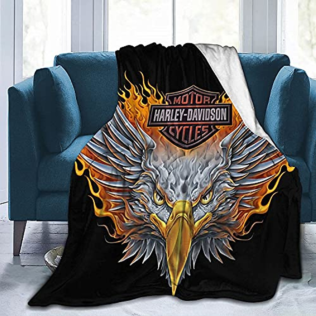 JJDOWN Motorcycle Blanket Super Soft and Comfortable Flannel Throws Blanket for Adults Or Kids, Used for Sofa Or Bed 60 inchx50 inch