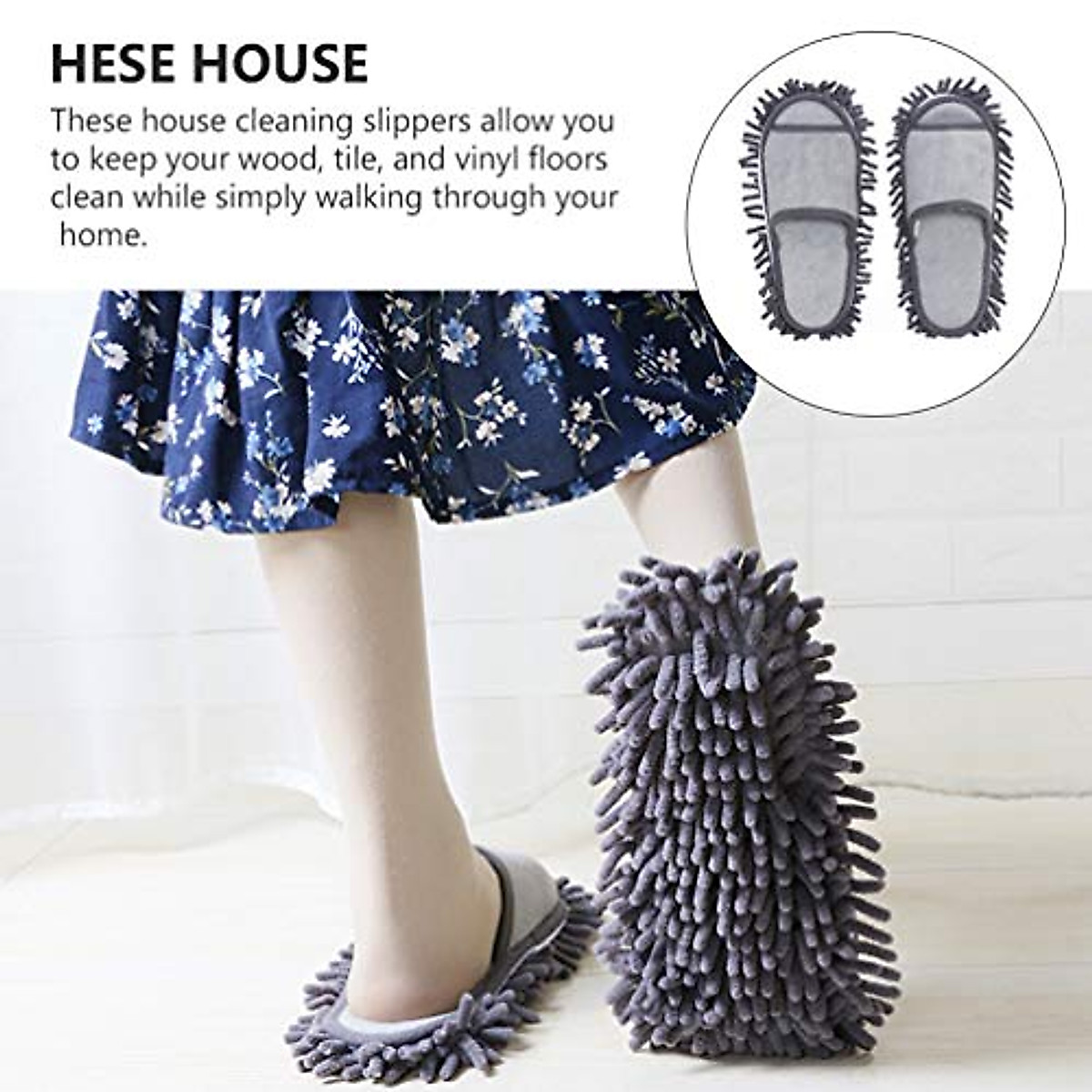 Holibanna 1 Pair Slippers Cleaning Slipper House Floor Cleaning Mop Anti-skid Footwear Mop Socks Mop Shoes for Floor Mops for Floor Cleaning Get Rid of Periods Lovers Indoor Cotton Soles