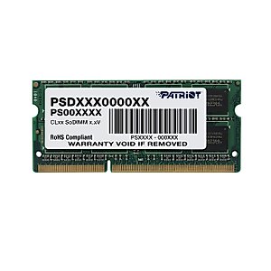 Patriot Signature 4 GB PC3-10600 (1333 MHz) DDR3 SODIMM Notebook Memory PSD34G13332S