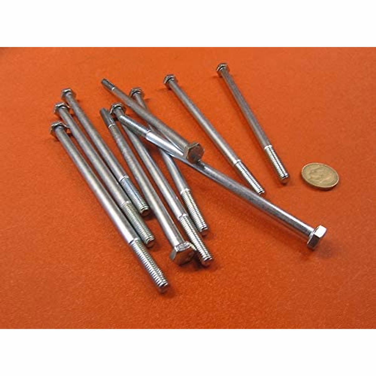 8.8 Zinc Steel Bolts PT M8 x 1.25 mm x 160 mm Long 10 pcs