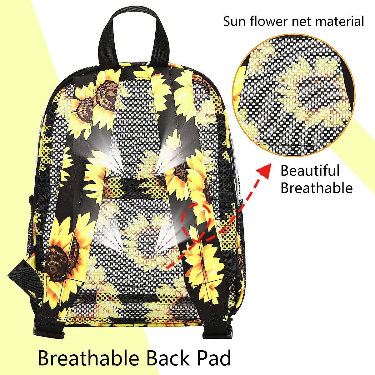 Clear Mini Backpack Stadium Approved 12x12x6 Small Transparent Backpacks Plastic See Through Bag for Work Festival Security Travel