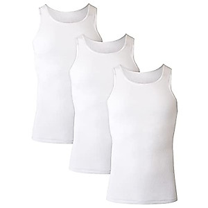 Hanes Men's ComfortSoft Moisture Wicking Tagless Tank Undershirts-Multipacks, White 3-Pack, 3X Large