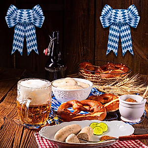 Wehhbtye 20 Yard Oktoberfest Wired Edge Ribbon - 2.5Inch Blue and White Diamond Check Wired Edge Ribbon Oktoberfest Bavarian Gingham Decorative Ribbon for DIY Craft Wrapping Bow Home Party Decor