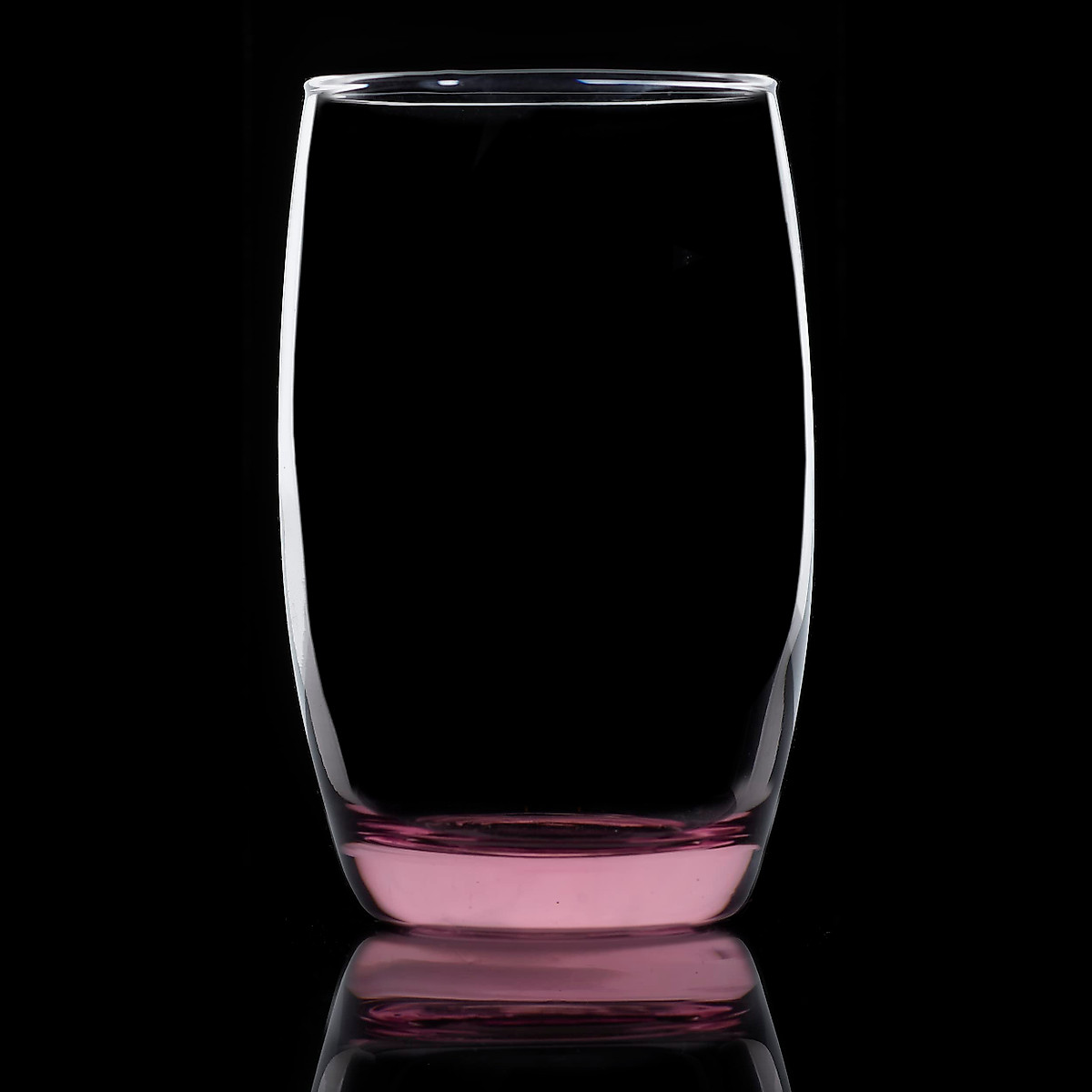 Burns Glass Colored Drinking Glasses Set of 4-13 oz Clear Stemless Water Wine Glasses with Colored Bottom, Italian-Style Multi-Purpose Glassware, Her/Him Wedding Birthday Christmas Gifts, Lavender