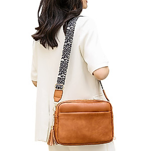 WIGUYUN Retro Tassel Cross Body Purse Small Soft Vegan Leather Handbag Casual Daily Shoulder Bag for Women/Girls,Brown