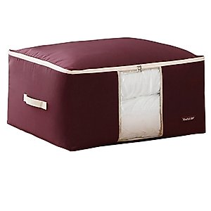 Oululu Oxford Storage Bag for Quilt Blanket Clothes Comforter (Wine Red, XL)