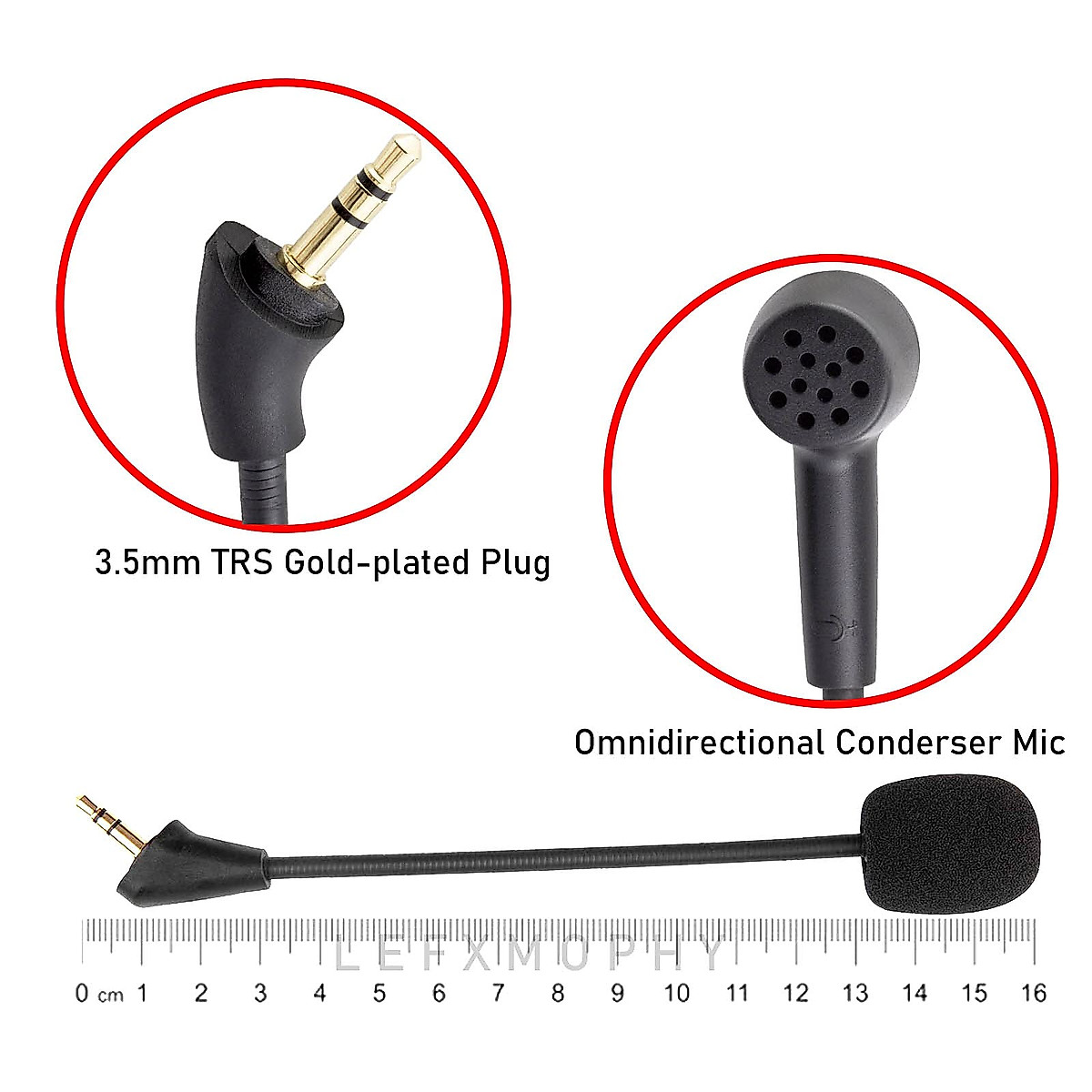 LEFXMOPHY Cloud Mix Mic Replacement for HyperX Cloud Mix Stereo Gaming Headset Detachable Noise-cancellation Boom Game Microphone 3.5mm