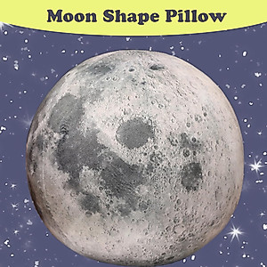 ELAINREN Super Cute Moon Plush Soft Pillow, Learning Science Astronomy Space Solar System Educational Stuffed Blue Planet Toys-10.6Inch