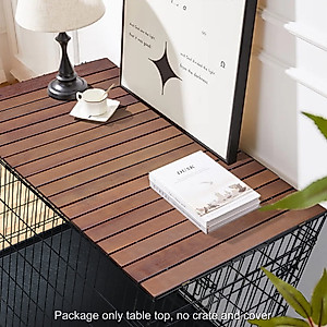 Deblue 42 inch Dog Crate Topper, Crate Topper for Wire Dog Cages, Wooden Dog Kennel Table Top for Large Dog, Foldable, Portable-(42 in Only Topper)