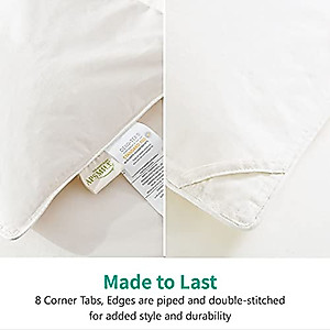 APSMILE Organic Feathers Down Comforter California King, All-Seasons Duvet Insert, 100% Cotton and Goose Feathers Down Medium Warm Quilted Bed Comforter Insert (104x96, Ivory White)