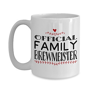 Brewmeister Mug - Official Family Beekeeper - Large Beekeeper Coffee Cup - Birthday Anniversary Christmas Gift Stocking Stuffer- Brewmeister Husband Wife Mom Dad Brother Sister Relatives Men Women