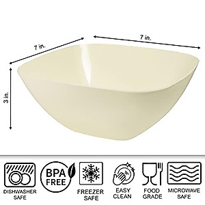 ARNO Serving Bowls Plastic Stackable Unbreakable Salad Cereal Soup Snack Fruit 36 OZ 4.5 cup (Set of 5) BPA Free