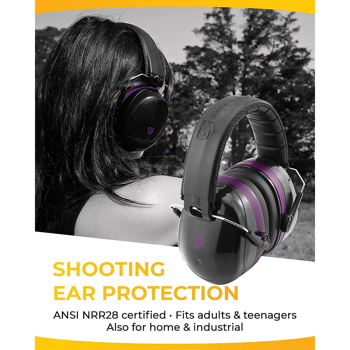 TRADESMART Purple Shooting Ear & Eye Protection with Hard Carrying Case