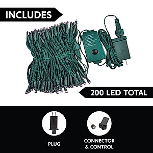 Joiedomi 200 LED Purple Halloween String Lights with 8 Modes 65.2FT Green Wire for Indoor Outdoor Holiday Décor Halloween Event Decoration, Tree, Eaves, Haunted House Theme Party