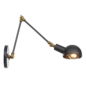Wall Sconces , Adjustable Long Swing-Arm Wall Sconces Lighting Industrial Antique Metal Wall-Mounted Working Lamp Bedroom Living Room Reading Wall Lantern Fixture Bedside Reading Lamp ( Color : 30+30c