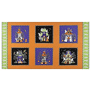 Henry Glass Glow In The Dark Here We Glow 24" Block Panel Multi, Fabric