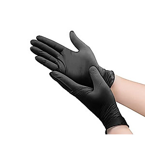 OWell Black Disposable Nitrile Gloves, 100 Ct | X-SMALL | Disposable Gloves Extra Small, 4mil, Disposable Latex Free Gloves, Powder Free Food Safe Gloves, Medical Exam Gloves (100 Count)