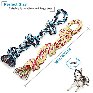 UPSKY Dog Rope Toys Dog Grinding Teeth 2 Nearly Indestructible Dog Toys, Rope Toy for Large Dogs, Dental Cleaning Chew Toys, Dog Tug Toy for Boredom, Dog Rope Toy for Aggressive Chewers (2 Packs)