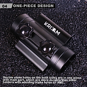 KRIXAM Durable Camping Tent Rod Holders (2Pcs), Reinforced Windproof Awning Rod Holder，Portable Tent Fixed Tube Pole Stand for Camping Fishing Barbecue