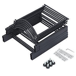 Nandae Water Cooler Jug Rack, 3-Tier Heavy Duty Water Bottle Holder Storage Rack 5 Gallon Water Jug Holder for 6 Bottle, Black