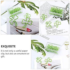 SOIMISS Test Paper Clips 45pcs Shamrock Clover Shaped Paper Clips Bookmark Clips for Office School Home Document Organizing Clover Shape Clips