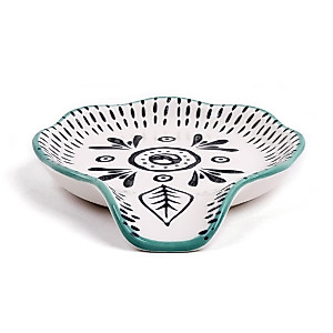 heart & home Ceramic Spoon Rest For Kitchen, Hand Stamped Spoon Holder For Stove Top, Kitchen Utensil Spoon Rest, 5.5‘’L