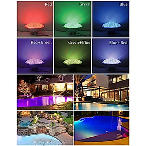 LED Pool Lamp, Par56 Recessed Underwater Lighting, Stainless Steel Surface 12V Waterproof IP68 for Above and Below Ground Swimming Pool (Color : RGB+Remote Control, Size : 54W)