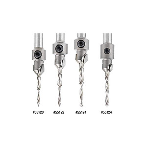 Amana Tool - (55122) Carbide Tipped 82° Countersink with Slow Spiral Stepped Drill, 6 & #8 Screws 25/64 Dia x 5/32 Drill Dia