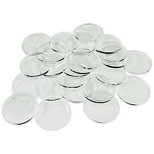 LITKO Clear Round Miniature Bases | 1.5mm Thick | Circular Figure Stands for Wargaming Boardgaming and Collectible Figures (25 Count Pack, 25mm)