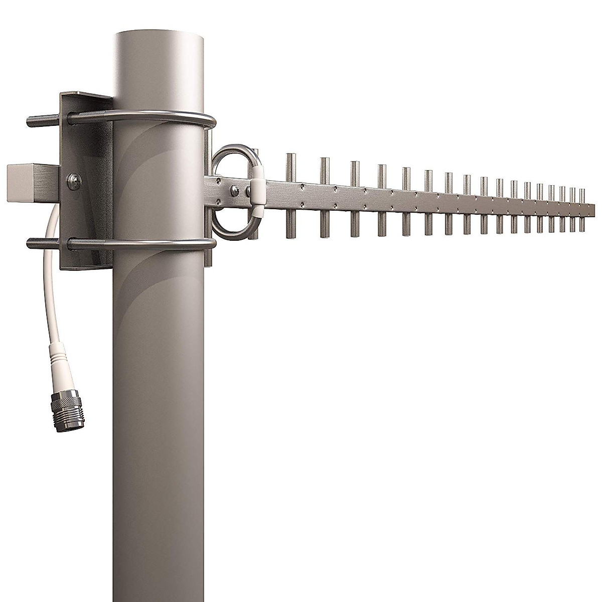 Tupavco TP513 Yagi WiFi Antenna 2.4GHz (17dBi) Outdoor Directional Signal (H:25° V:24°) Long Distance Range (High-Gain Weatherproof) Wireless Network (Pole Mount) N-Female Pigtail Connector