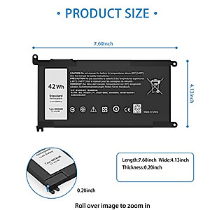 42Wh WDX0R Laptop Battery for Dell Inspiron 13 15 5000 7000 Series 13 7378 7375 7368 5378 5379 5368 15 7579 7569 5567 5568 5570 5578 5775 5579 7560 7570 17 5765 5767 5770 Series WDXOR P58F P69G 3CRH3