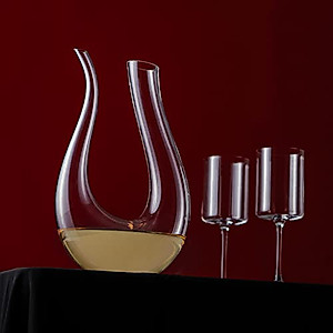 Wine Decanter – Hand-Blown Crystal Wine Carafe – Elegant Modern Pouring Vessel for Hosting Parties – Wine Aerator for Better Wine Experience (50 oz)