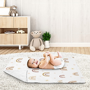 Sweet Jojo Designs Boho Rainbow Girl Blanket Receiving Security Swaddle Newborn Toddler Nursery Minky Blush Pink Dusty Rose Gold Yellow Mauve Taupe Beige Bohemian Celestial