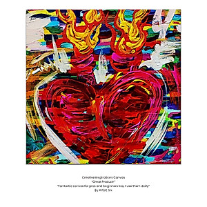 Creative Inspirations Artist Pre Stretched Canvas for Painting, 5/8in Deep, 10 oz. Double Primed Acid Free White Cotton Duck [10 Count Value Pack] - Size 12x12