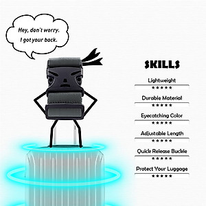 Youteer 2pcs 74″×2″Luggage Straps for Suitcases,Adjustable Suitcase Straps and Heavy Duty Strap Buckle Packing Straps Travel Accessories,Gray