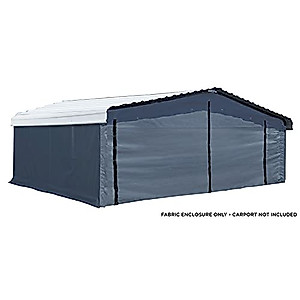 Arrow Carports Enclosure Kit for Galvanized Steel Carport, Fabric Carport Wall Panels, 20' x 20' x 7'