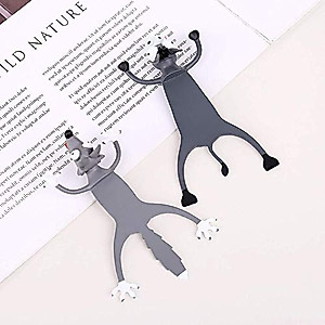 Cute Bookmark 3D Cartoon Book Marker 2Pcs Set - Frog + Wolf Animal PVC Material Funny Bookmark Student Gifts (Frog + Wolf)