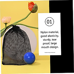 BESTOYARD 12 Pcs Golf Net Bag Linen Storage Bags Mesh Travel Organizer Bags Mesh Gift Bags with Drawstring Bags for Women Mesh Drawstring Pouches Drawstring Mesh Bag Nylon Black Golfs Bag