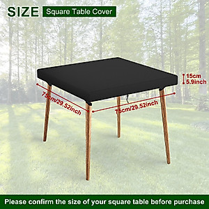 Delixike Outdoor Square Table Cover, Waterproof Patio Table Top Cover, Anti-uv Garden Furniture Covers,Fit for 27Inches Square Patio Furniture Outdoor/Indoor Use, Diameter 27.5inch