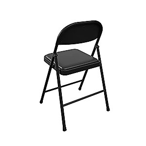 COSCO SmartFold Vinyl Folding Chair, 4-Pack, Black