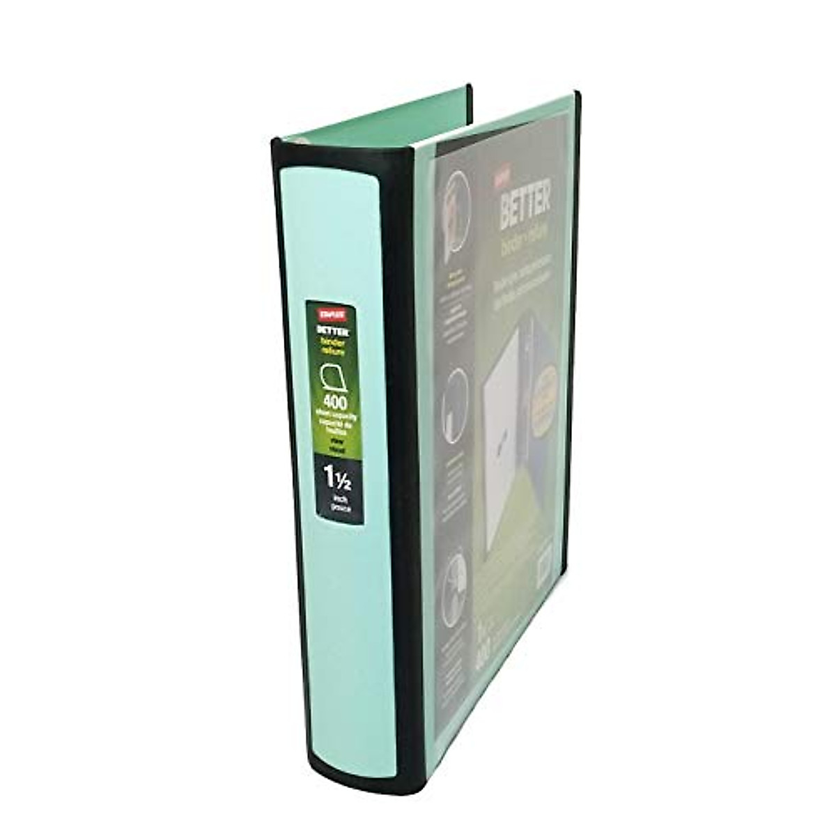 Staples (TM) Better Binder, 1.5 Inch, 400 Sheet Capacity, 3 D-Rings, Light Green