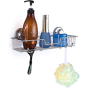 ARCCI Suction Cup Shower Caddy 3 Pack, Stainless Steel Bathroom Storage Shower Organizer Shelves, Suction Bar Soap Dish Holder & Bath Hook, Shower Shelf Basket for Inside Shower, Bathroom Organization