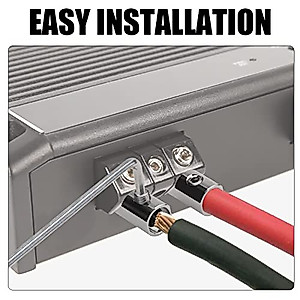 URLWALL 2PCS Input Wire Gauge Reducer, Offset Angled 1/0 Gauge to 4 Gauge Amp Input Reducers, Car Audio Power/Ground Input Reducer Connection Brass with Nickel Plated (Silver)