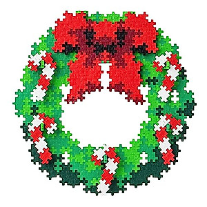 PLUS PLUS - Puzzle by Number - 500 Piece Wreath - Construction Building Stem/Steam Toy, Interlocking Mini Puzzle Blocks for Kids